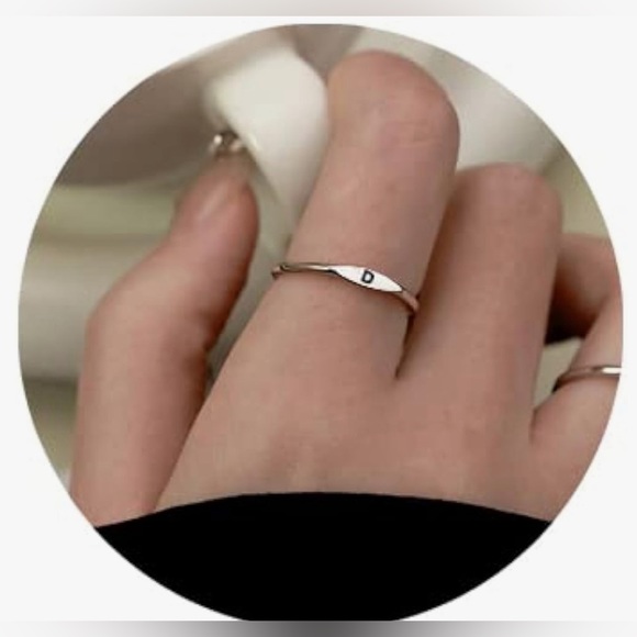 Jewelry | Thin Stacking Initial Rings For Women Stackable Plain Letter Ring For Teen | Poshmark